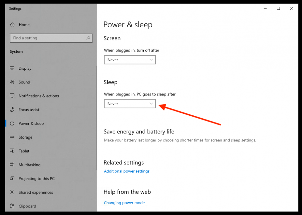 Disabling Sleep Mode on Windows 10 — Sorted Solution — (206) 316-9990
